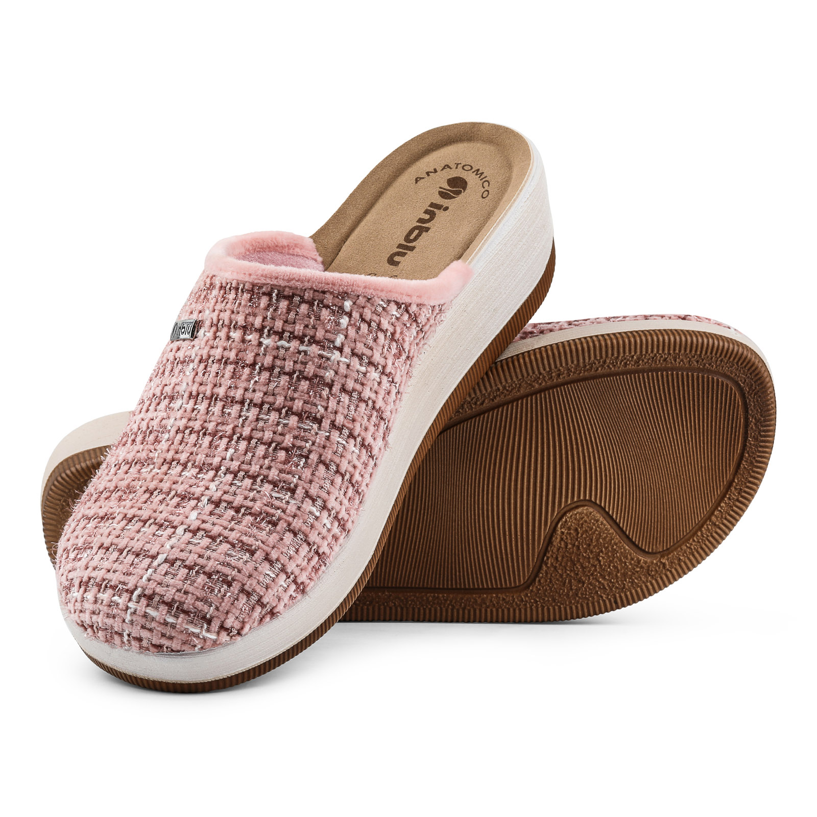 Pantofole zeppa con motivo a quadretti - GC42 | INBLU Shop Ufficiale