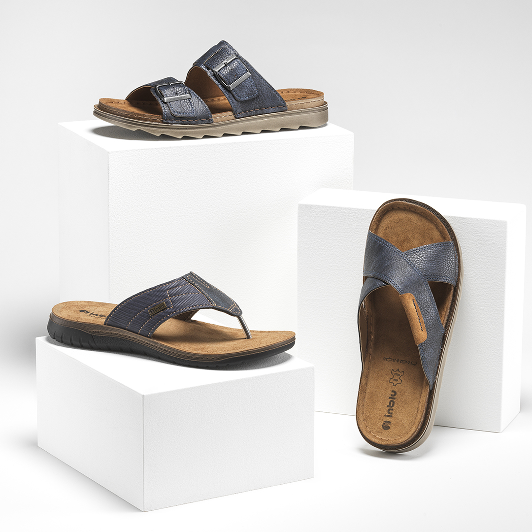 Infradito uomo fascia alta plantare in pelle - ID17 | INBLU Shop Ufficiale